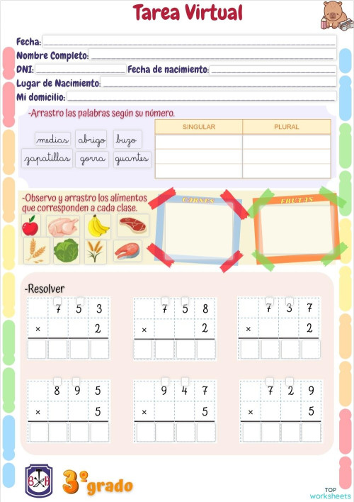 Tarea 10 de Julio. Ficha interactiva | TopWorksheets