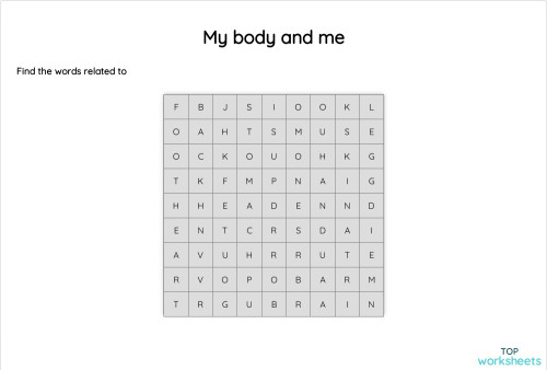 My body and me. Interactive worksheet | TopWorksheets