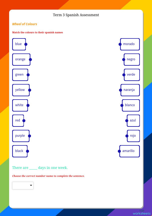 Term 3 Spanish Assessment. Interactive worksheet | TopWorksheets