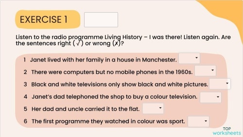 LISTENING PRACTICE: HISTORY. Bài tập tương tác | TopWorksheets