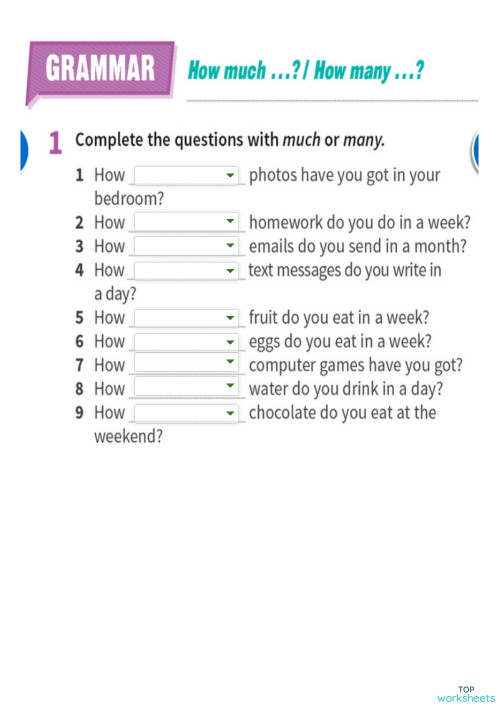 UNIT 11 GRAMMAR AND WRITING PAG 51. Interactive worksheet | TopWorksheets