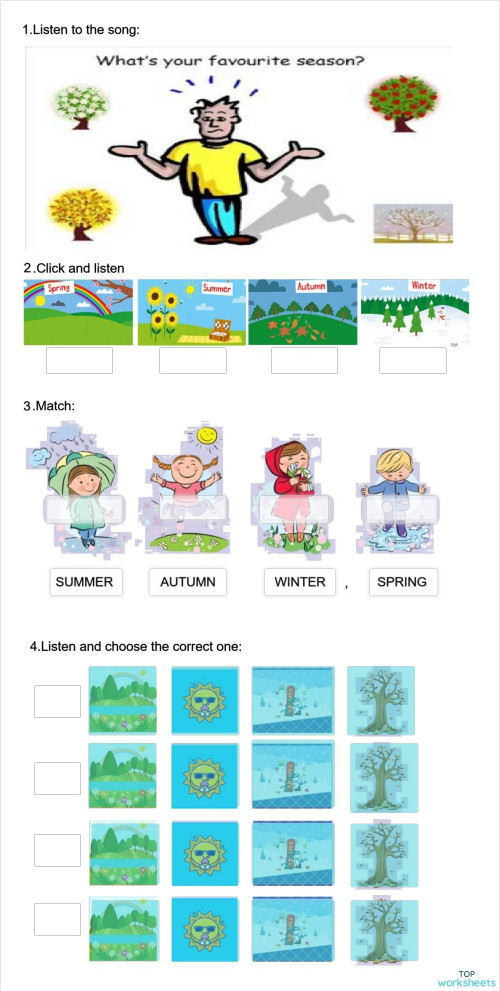 EN2_U2_SeasonsPT. Interactive worksheet | TopWorksheets