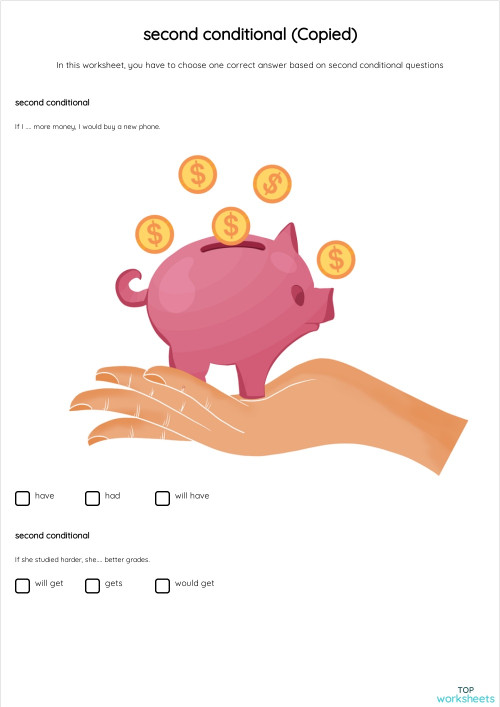second conditional (Copied). Interactive worksheet | TopWorksheets