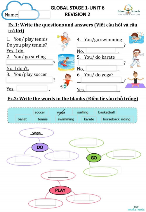 GS1-U6-Revision 2. Interactive worksheet | TopWorksheets