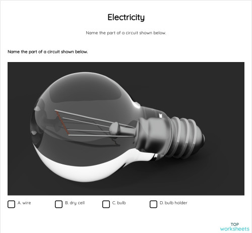 Electricity. Interactive worksheet | TopWorksheets
