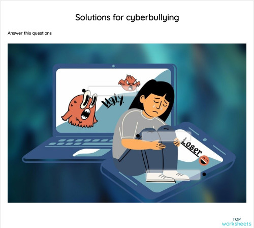 Solutions for cyberbullying. Interactive worksheet | TopWorksheets