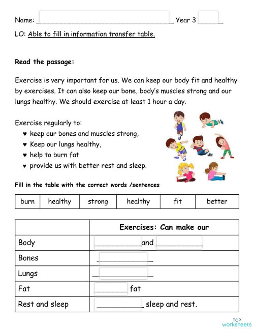 Body care worksheet. Interactive worksheet | TopWorksheets