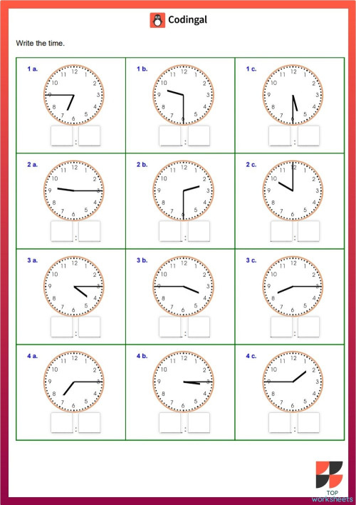 M_G01M14L51_WA01_Telling_Time_3. Interactive worksheet | TopWorksheets