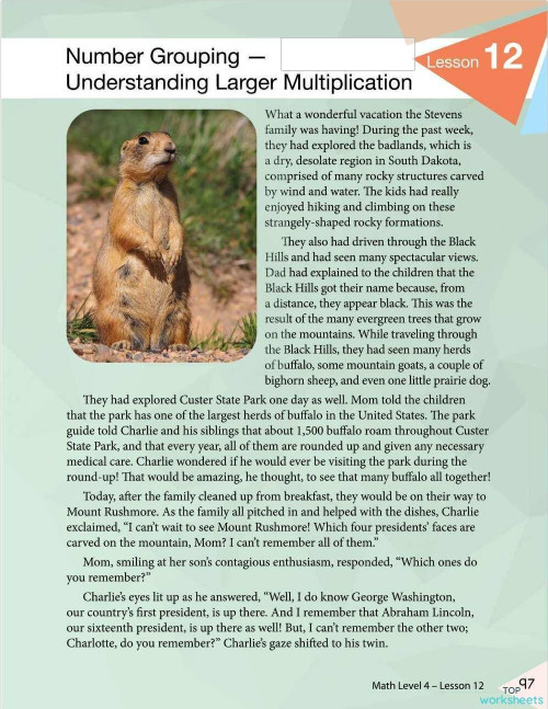 Lesson 12: Exercise 1 Pg 97-100. Interactive worksheet | TopWorksheets