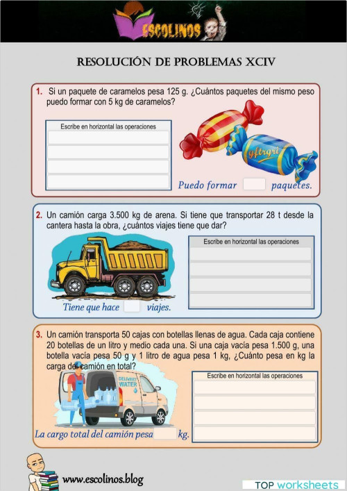 Matemáticas 5º. Resolución de problemas XCIV. Ficha interactiva ...