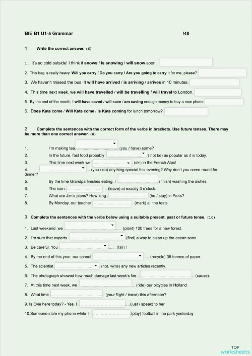 Unit 7 Progress test Empower A2. Interactive worksheet | TopWorksheets