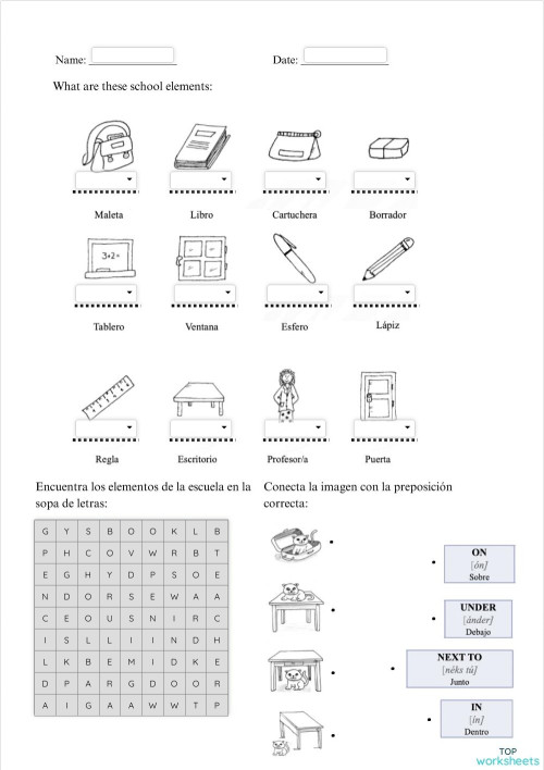 My Classroom in English. Interactive worksheet | TopWorksheets