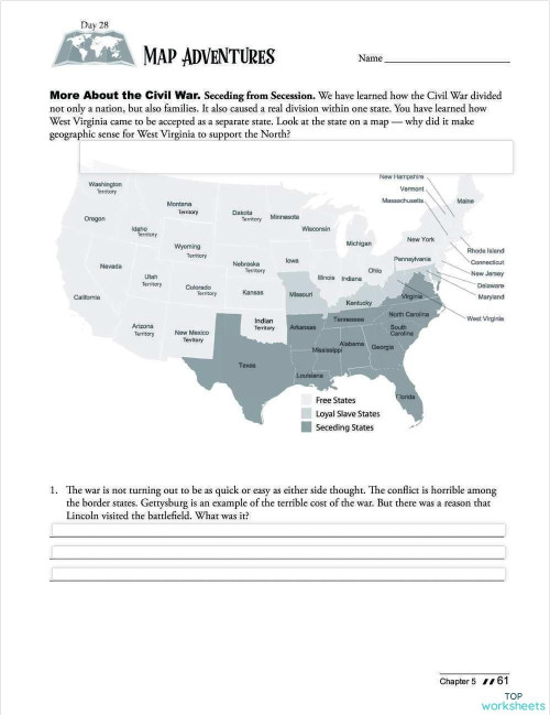 Chapter 5: Map Adventures Pg 61. Interactive worksheet | TopWorksheets