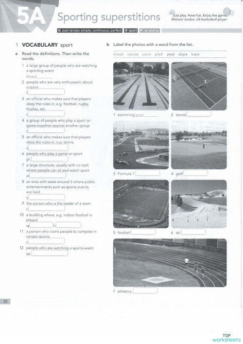 5A | Sporting superstitions. Interactive worksheet | TopWorksheets