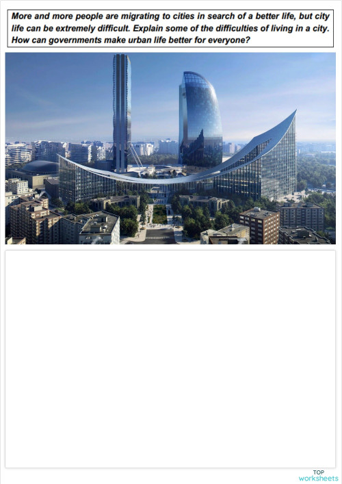 ESSAY 18 – CITY LIFE. Interactive worksheet | TopWorksheets