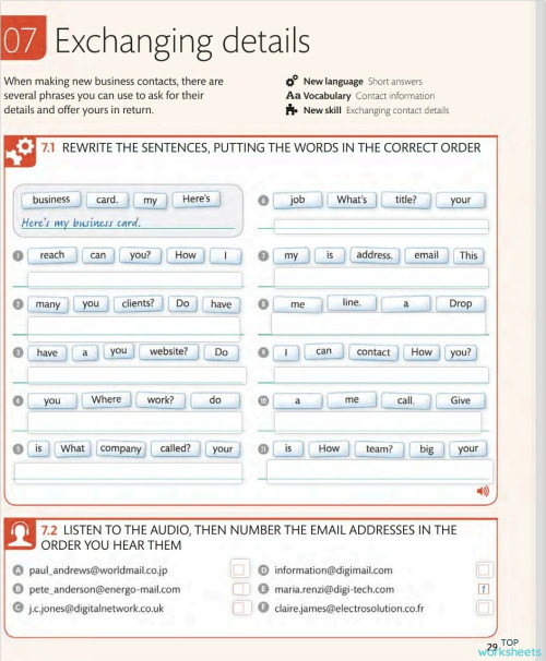 Business English 1 prsctise Book 7. Interactive worksheet | TopWorksheets