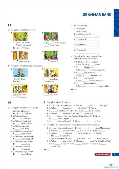 UNIT 1A - BE with YOU and I. Interactive worksheet | TopWorksheets