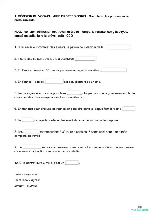 La description physique. Fiche interactive | TopWorksheets