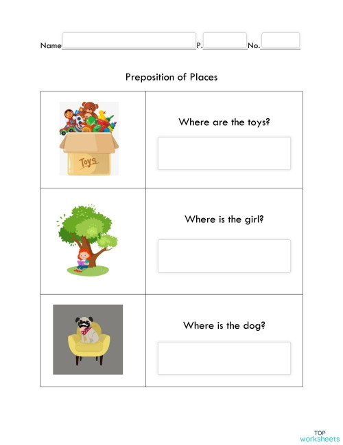 Preposition of Places. Interactive worksheet | TopWorksheets