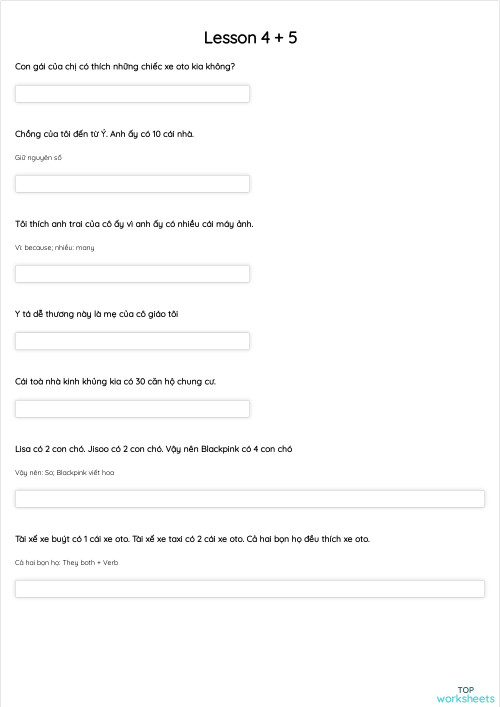 Lesson 4 + 5. Interactive worksheet | TopWorksheets