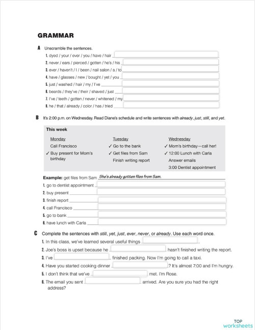 Present perfect: interactive worksheets and online exercises ...
