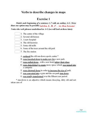 Map Vocab Exercise 1. Interactive worksheet | TopWorksheets