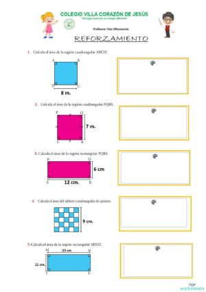 AREA DE UN CUADRILATERO. Ficha interactiva | TopWorksheets