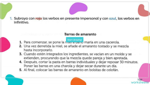 Verbos en forma impersonal. Ficha interactiva | TopWorksheets