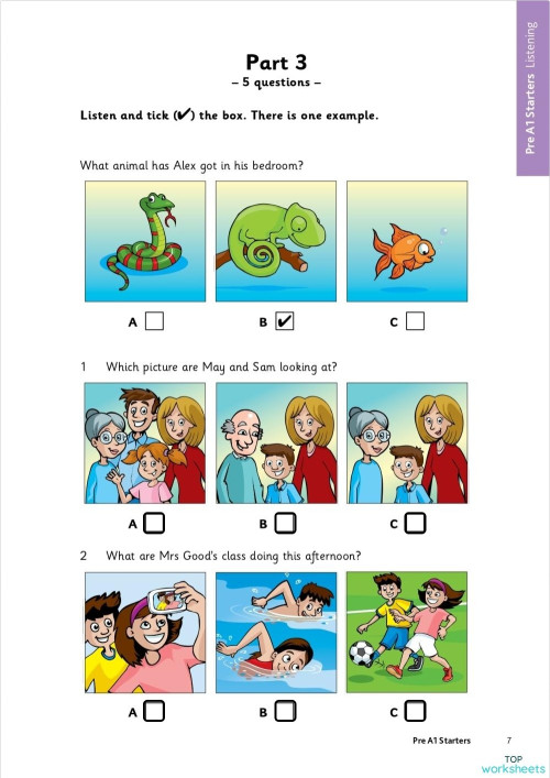 ST Li 1 P3. Interactive worksheet | TopWorksheets