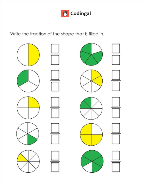 M_G04T01_WC02_Basic Fractions. Interactive worksheet | TopWorksheets