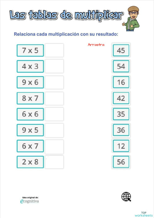 La tablas de multiplicar: fichas interactivas y ejercicios online ...