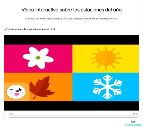 Vídeo interactivo sobre las estaciones del año. Ficha interactiva ...