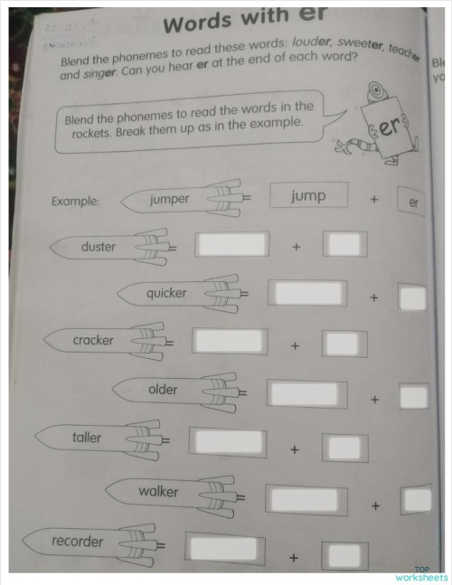 CP&S (Words with er Page 74). Interactive worksheet | TopWorksheets