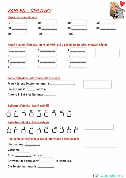 Zahlen. Interaktives Arbeitsblatt | TopWorksheets