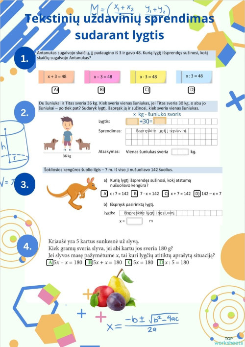 Matematika: interactive worksheets and online exercises | TopWorksheets