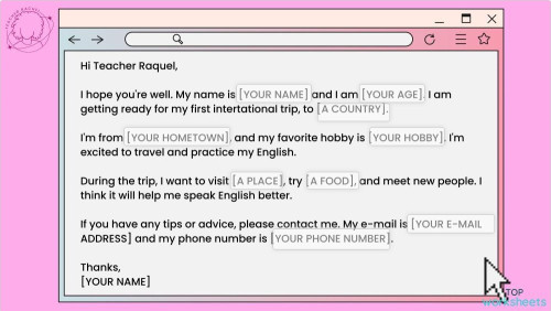 Writing an email. Ficha interativa | TopWorksheets