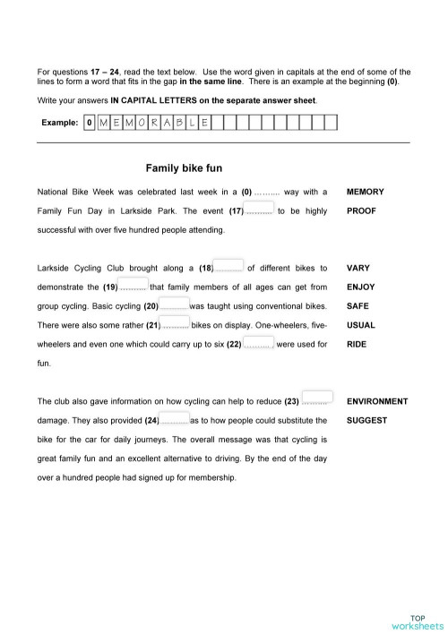 PART 6- FINAL EXAM B2. Interactive worksheet | TopWorksheets