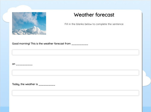 Weather forecast. Interactive worksheet | TopWorksheets