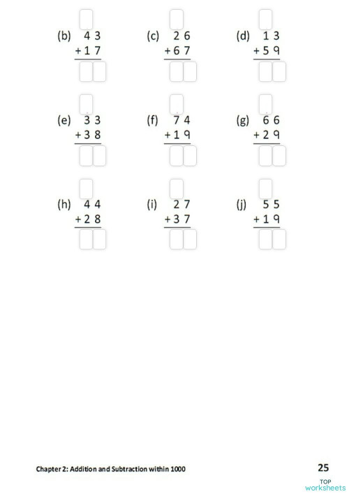 ADDITION WITH REGROUPING IN ONES #1. Interactive worksheet | TopWorksheets