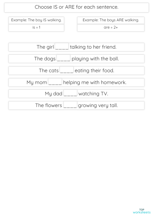 is/are present continuous tense. Interactive worksheet | TopWorksheets