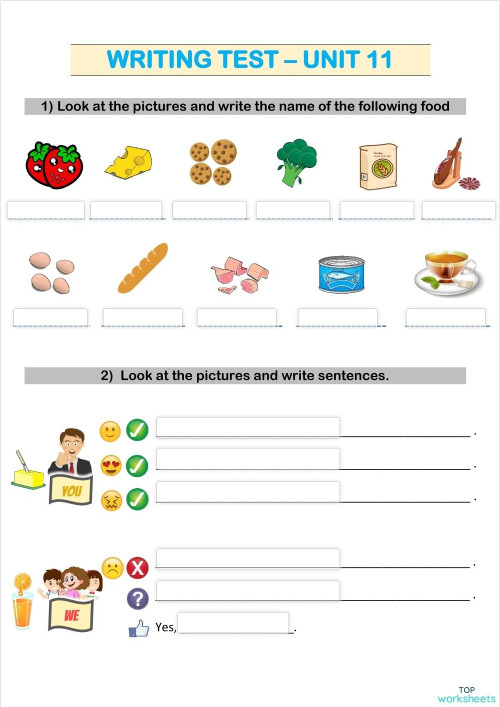 Unit 11 - WRITING. Interactive worksheet | TopWorksheets
