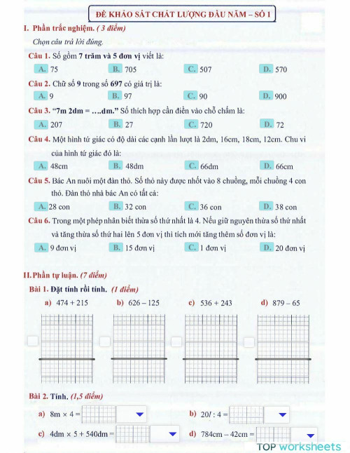 Interactive worksheets and online exercises in vietnamese | TopWorksheets