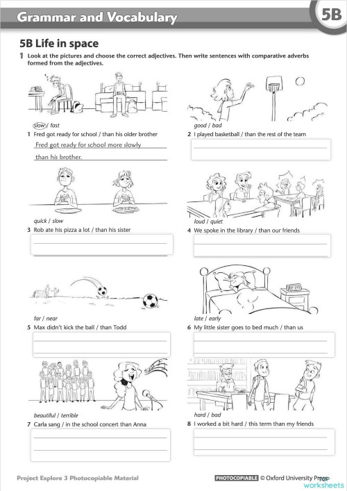 Comparative adverbs. Interactive worksheet | TopWorksheets