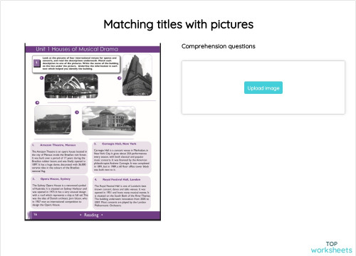 Matching titles with pictures. Interactive worksheet | TopWorksheets