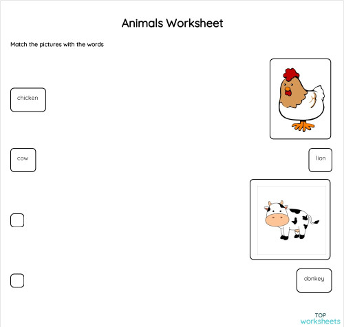 Animals Worksheet. Interactive worksheet | TopWorksheets