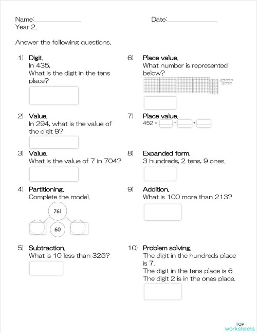 Place Value Term 2. Interactive worksheet | TopWorksheets