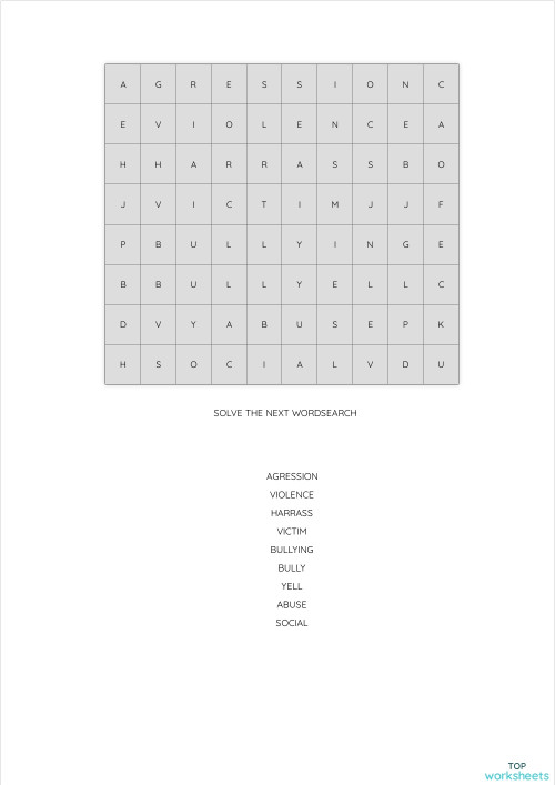 WORDSEArch solving. Interactive worksheet | TopWorksheets