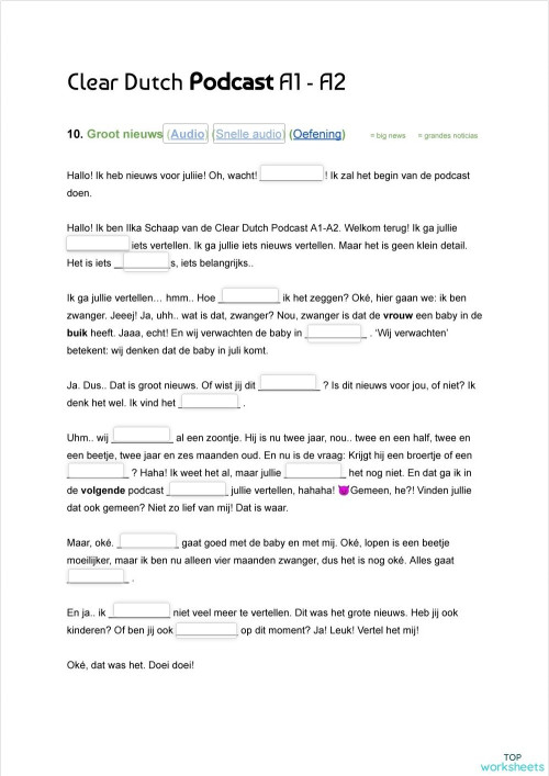 Interactive worksheets and online exercises in dutch | TopWorksheets