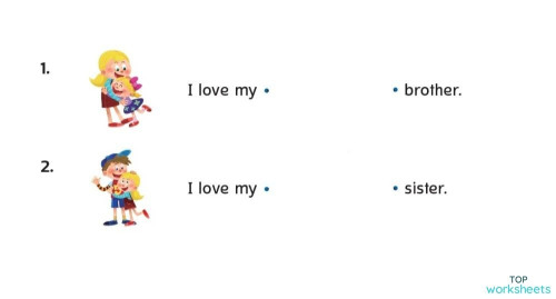I love my family. Interactive worksheet | TopWorksheets