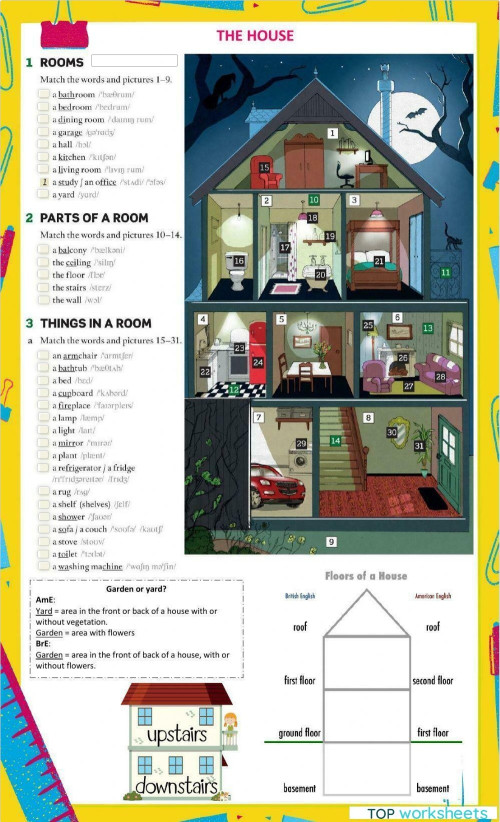 The House. Interactive worksheet | TopWorksheets